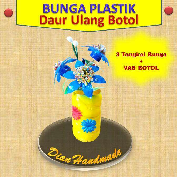 Vas Plus Bunga Plastik lengkap | Kerajinan Daur Ulang Botol | Lazada Indonesia