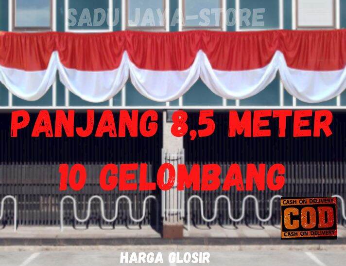 BENDERA BACKGROUND KARET/BEKRON MERAH PUTIH/BEGRON GEDUNG MERAH PUTIH ...