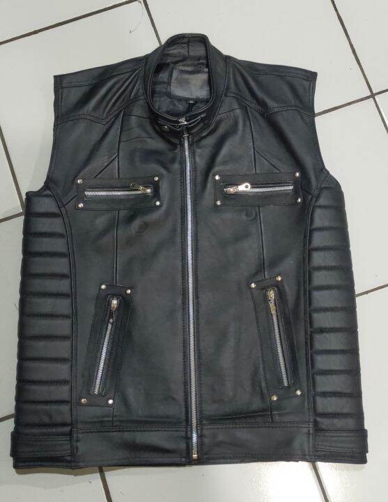 rompi kulit domba/rompi biker/rompi motor | Lazada Indonesia