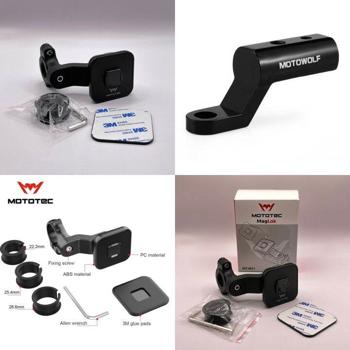 Mototec MT-M01 .⚡️.Magnetic Double Lock Motorcycle Mounting (ที่จับมือ ...