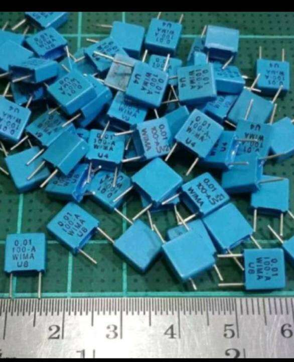 Capacitor 0.01UF 100V 103PF 10NF WIMAสีฟ้า ระยะขาห่าง 5มิล ( แพ็ค20ตัว ) สินค้าของใหม่มือ1 ...