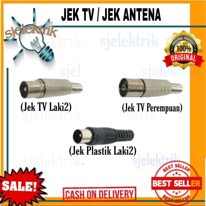 Jek TV Antena Besi Laki laki - jack antena Female- Jack TV plastik cowo ...