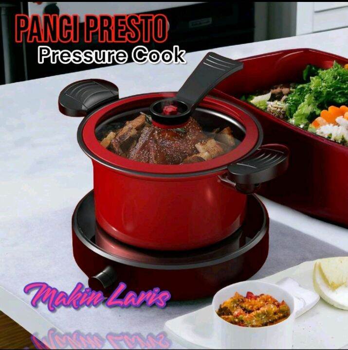 Panci Presto Teflon Pressure Cooker Pot 3.5 Liter (M023) | Lazada Indonesia