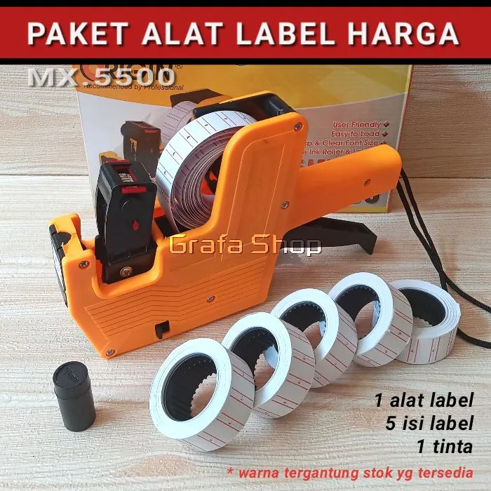 mesin label harga barang [mx5500] / alat cetak label 1 baris - Paket ...