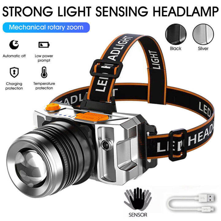 SENTER KEPALA LED COB 50W / HEADLAMP CAS ZOOMABLE BISA JADI POWERBANK ...