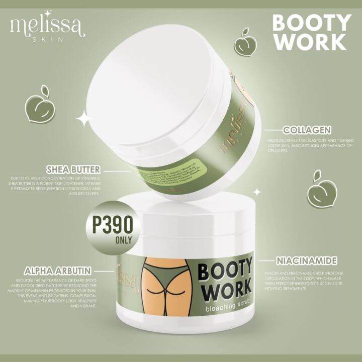 BOOTY WORK Bleaching Scrub by Melissa Skin with FREEBIE! | Lazada PH