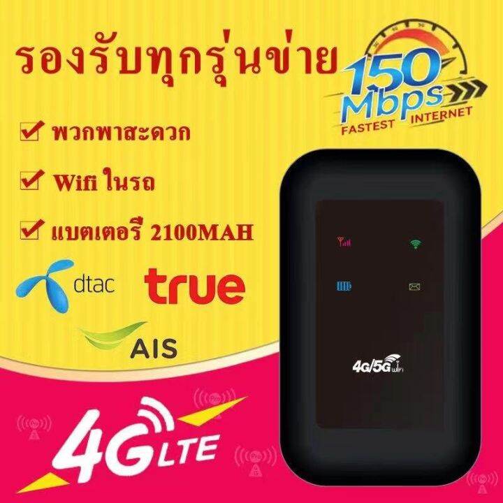 5G ไวไฟพกพา 4G เราเตอร์ใส่ซิม Pocket WiFi พกพาสะดวก เราเตอร์ พ็อกเก็ต ...