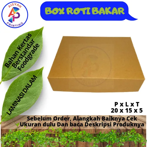 (ISI 50) B0X ROTI BAKAR/UKURAN 20X15X5/LAMINASI | Lazada Indonesia