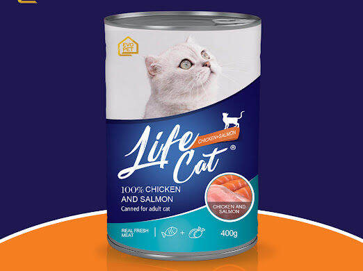 makanan kucing life cat kaleng chicken salmon adults 400g makanan basah ...
