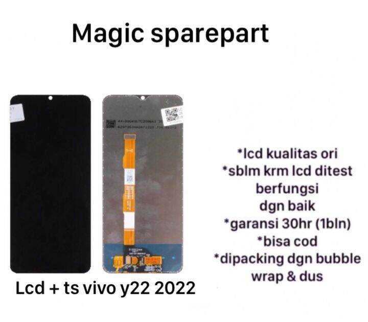 Lcd vivo y22 2022 Fullset dengan touchscreen 100% compatible | Lazada Indonesia