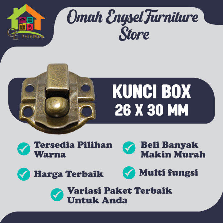 Kunci Pengait box 26x30 mm / kunci box mini kotak kayu antik perhiasan ...
