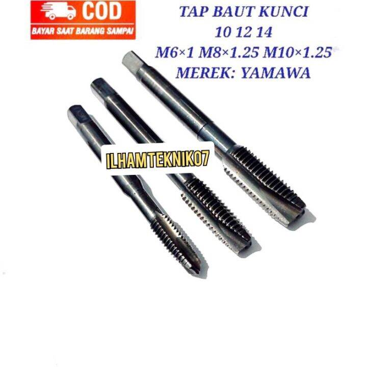 tap.hand tap.tap set baut kunci 10 12 14. M6×1 M8×1.25 M10×1.25 YAMAWA japan | Lazada Indonesia