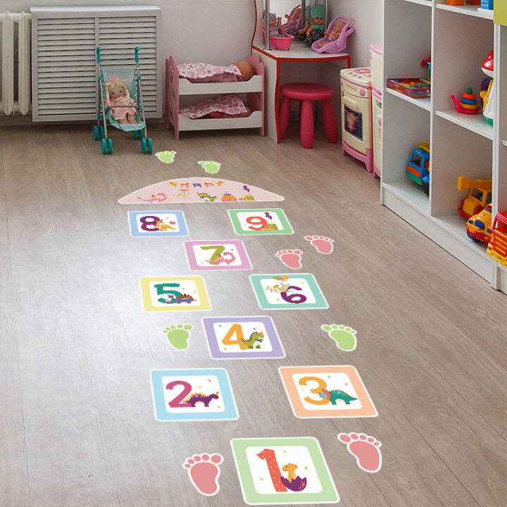 Cartoon Universe Planets Hopscotch Game Sticker Floor Stickers for Kids ...