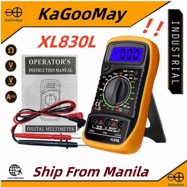 LCD Backlight Portable XL830L Digital Multimeter Handheld Voltmeter Ammeter AC/DC Ammeter ...