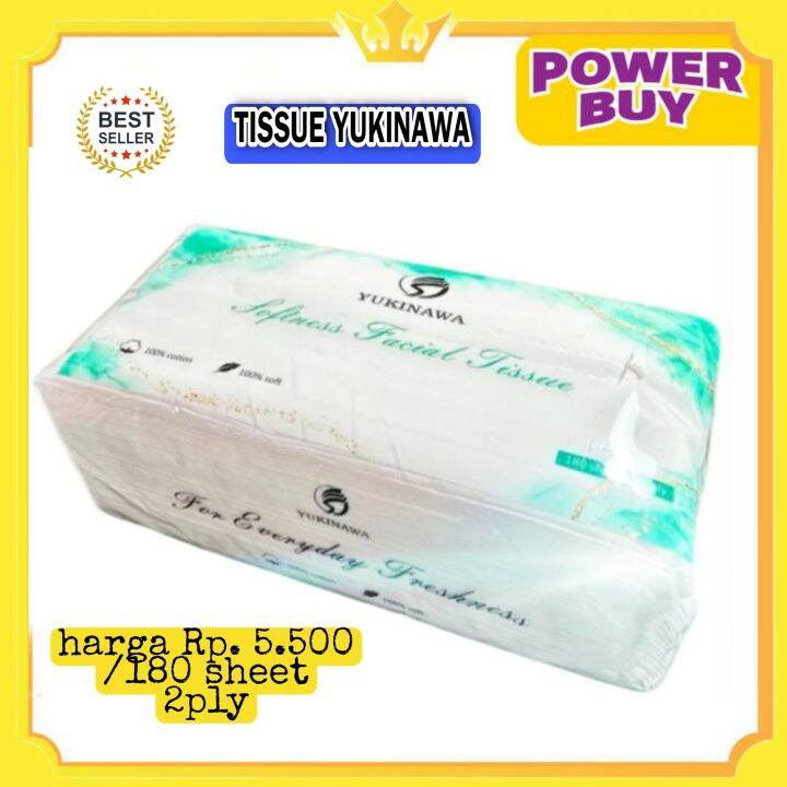 tissue yukinawa 180 sheet 2 ply/tissue murah/tissue wajah/tisu | Lazada ...