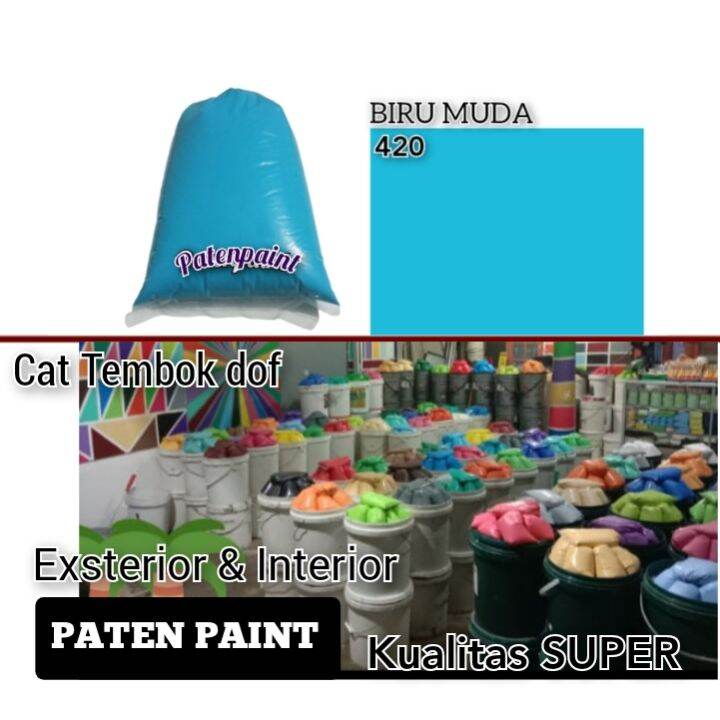CAT TEMBOK KUALITAS SUPER 1 KG / CAT TEMBOK BIRU MUDA / CAT TEMBOK ...