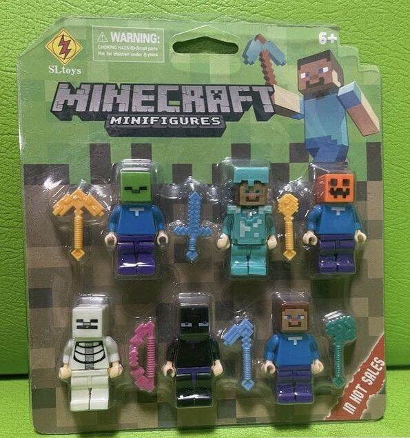 Minecraft mini figures ฟิกเกอร์ มายคราฟแผง เซต 6 ตัว พร้อมส่ง | Lazada ...