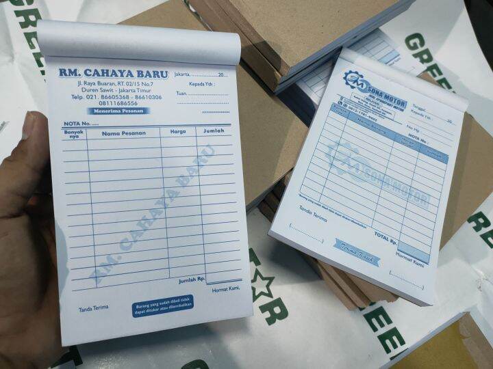 Nota Custom Tanpa Rangkap ukuran 1/4 Folio (20 BUKU) | Lazada Indonesia