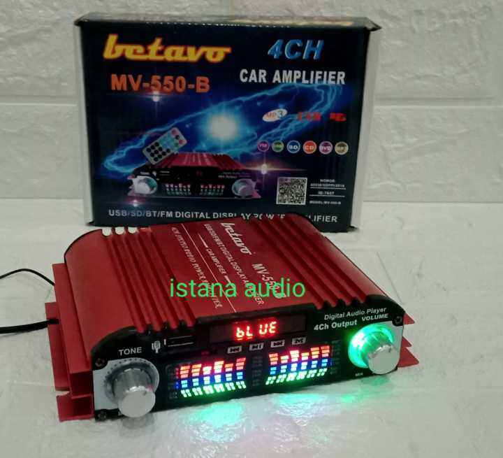 Power amplifier BETAVO MV-550-B USB, SD,FM, BLUETOOTH 4 CHANEL BETAVO digital 550-B | Lazada ...