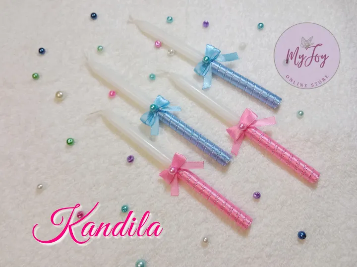 MyJoy Baptismal Candle w/ pearl bead / Christening Candle / Debut ...