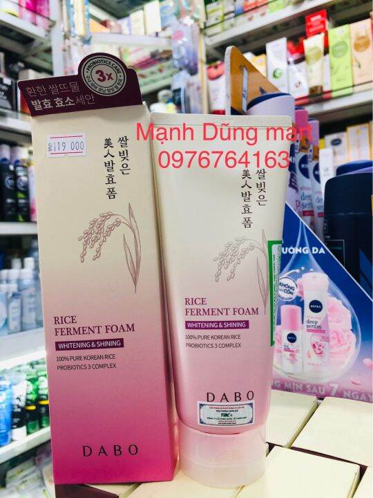 Sữa rửa mặt gạo trắng da Dabo Ferment Foam Cleanser Hàn quốc cao cấp ...