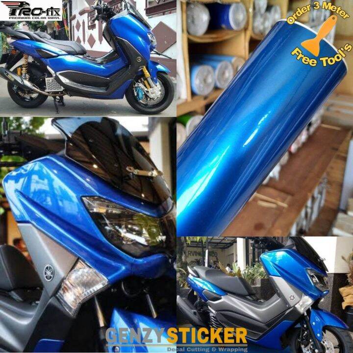 stiker skotlet biru candy metalic sticker scotlet metalik glossy ...