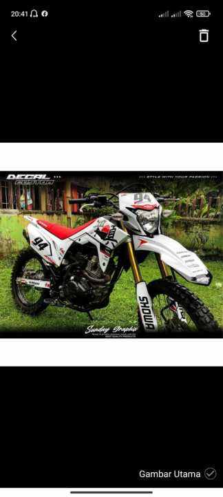 DECAL CRF 150L FULL BODY PUTIH KOMBINASI SUPER GLOSSY | Lazada Indonesia