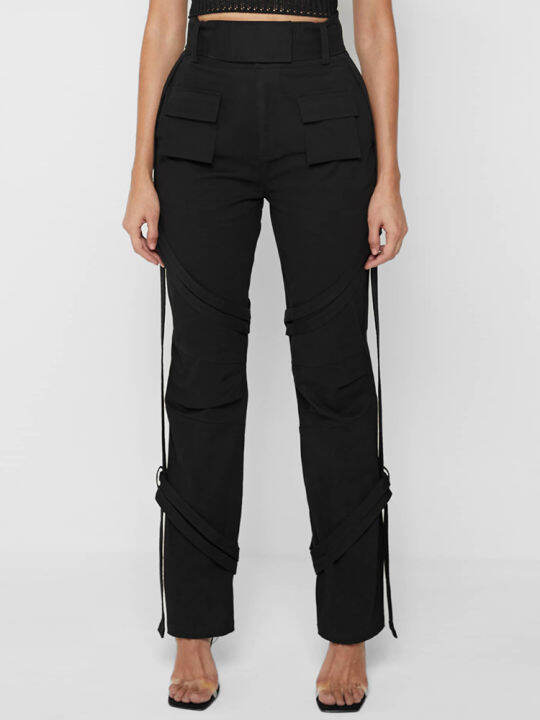 Yallen ชุดเอี๊ยมคุณภาพสูงใหม่ฤดูใบไม้ร่วงฤดูหนาวกางเกงคาร์โก้มีกระเป๋า ...