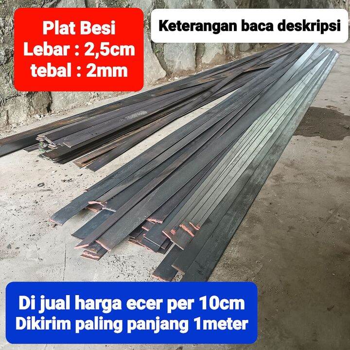 BESI PLAT STRIP Tebal 2mm lebar 2,5cm Harga per 10cm | Lazada Indonesia