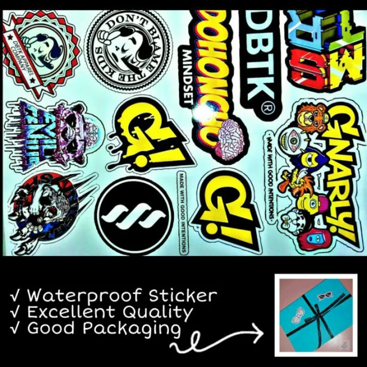 20 PCS. Waterproof Stickers Dbtk, Gnarly, Bart, Mstr, for Motorcycle ...
