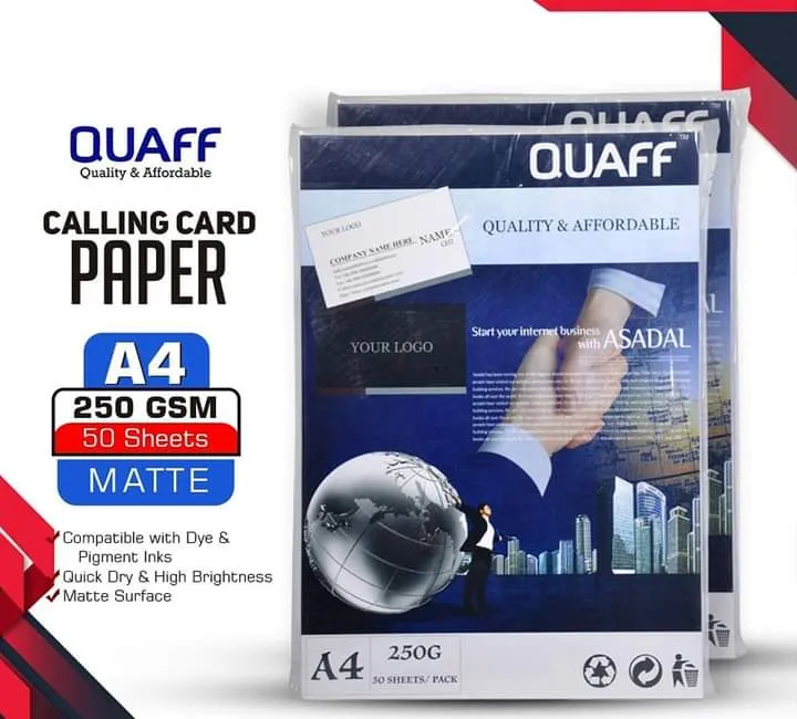 QUAFF CALLING CARD PAPER 250 GSM 50 SHEETS MATTE | Lazada PH