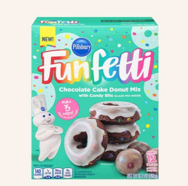 Pillsbury Funfetti Chocolate Cake Donut Mix with Candy Bits - 459g ...