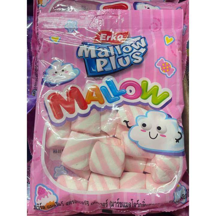 มาร์ชแมลโลว์ mallow plus กลิ่นสตอเบอรี่ ตรา erko ขนาด 150 กรัม | Lazada ...