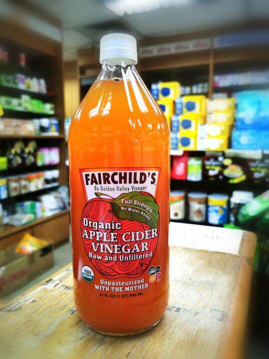 Fairchild's Organic Apple Cider Vinegar 946ml Raw & Unfiltered with the mother | Lazada