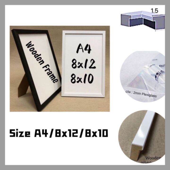 Frame 100% wooden A4 / 8x12 / 8x10 bingkai gambar made in Malaysia ...