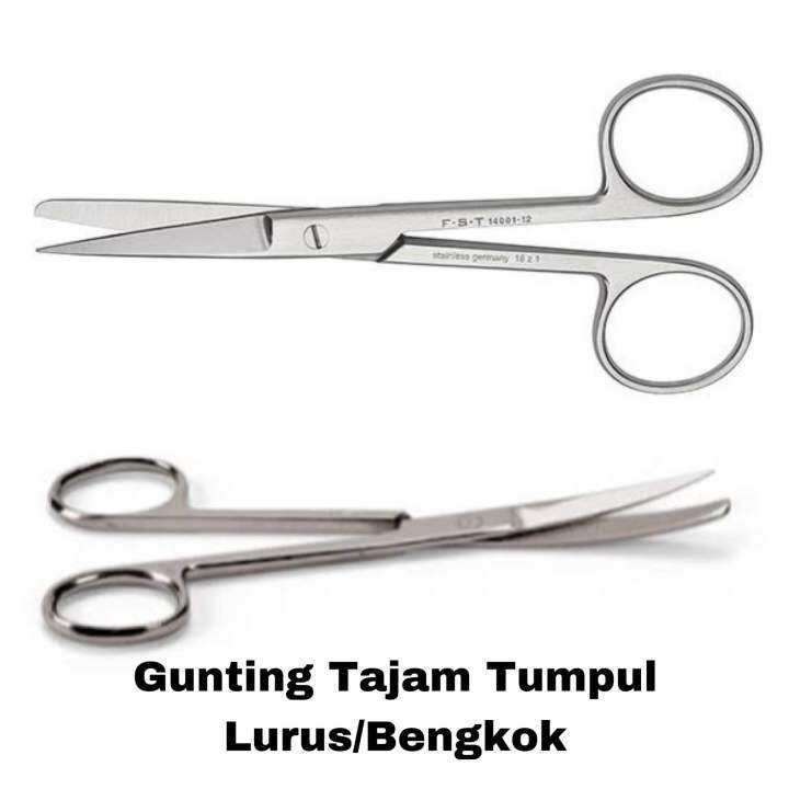Gunting Tajam Tumpul Lurus/Bengkok Ukuran 14cm | Lazada Indonesia