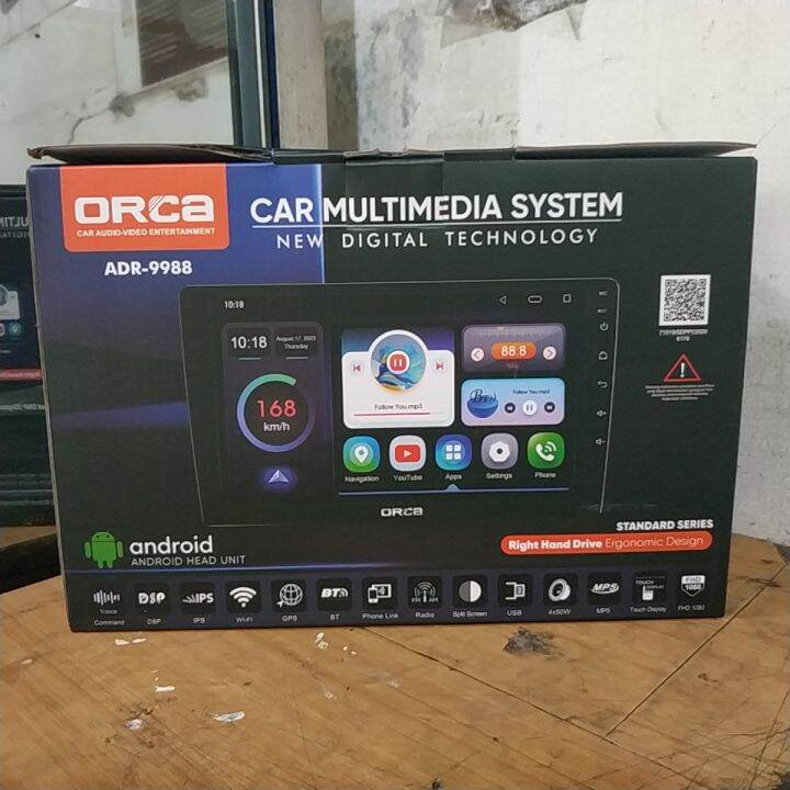 Head unit android ORCA ADR-9988 Standar series 9 inch RAM 4+128GB ...