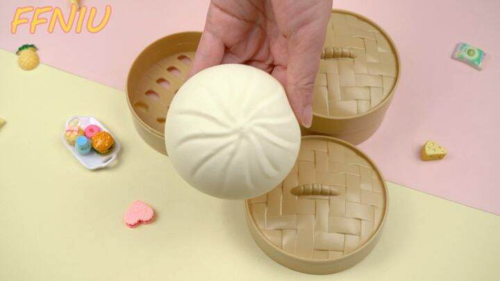Grace Dumpling Squishy Fidget Toy, Dumpling Stress Ball Steamed Stuffed ...