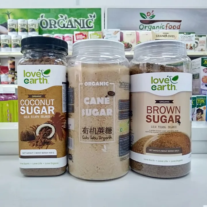 Love Earth Organic Brown Sugar/ Coconut Sugar/Unrefined Molasses Sugar ...