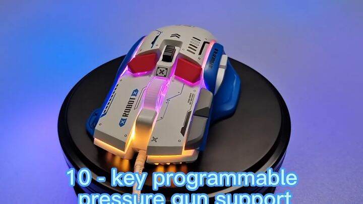 RGB Mechanical Mouse 12-key Silent E-sports Game Mouse 5-speed DPI ...