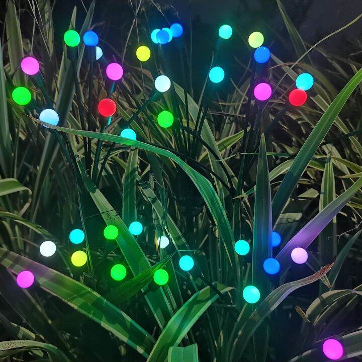 Solar Firefly Light Outdoor 6 LED Waterproof Garden Lamps Lawn Stake ...