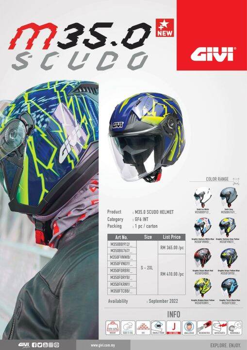 GIVI HELMET SCUDO M35.0 *NEW ARRIVAL* | Lazada