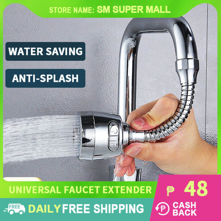 【Universal】 Stainless Steel Faucet Extender 360° Flexible Nozzle Spout ...