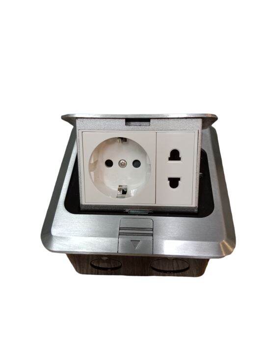 STOP KONTAK LANTAI TANAM EU + 2PIN | Lazada Indonesia