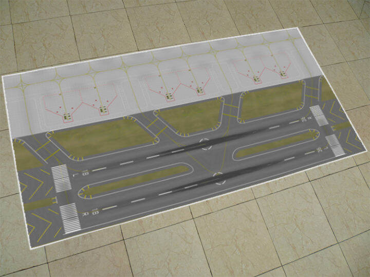 Aircraft Runway Airport Scene Model Plane Drawing 6 Remote Positions ...