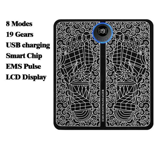 Electric EMS Foot Massage Pad USB Rechargeable EMS Leg Reshaping Foot Massager Feet Acupuncture ...