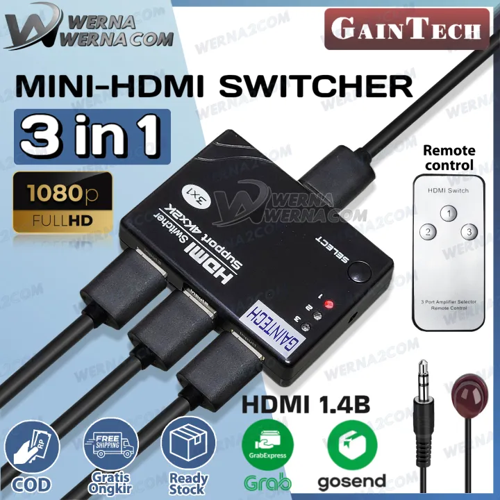 GAINTECH MINI HDMI SWITCH 3 x 1 / with IR Remote HD 1080p | Lazada ...