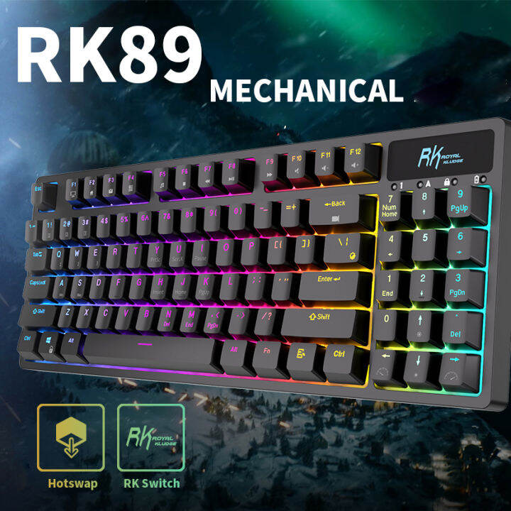 รูปแบบ RK89 RK Royal Kludge 89คีย์กะทัดรัด Tri-Mode BT5.0/2.4G/USB-C ...