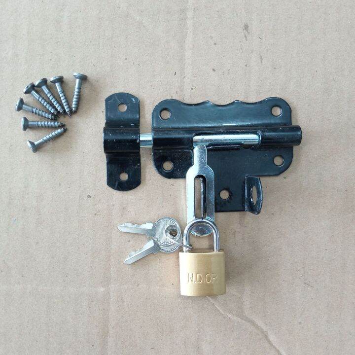 Grendel overval 3 inch plus Gembok plus skrup / Grendel overval plus ...