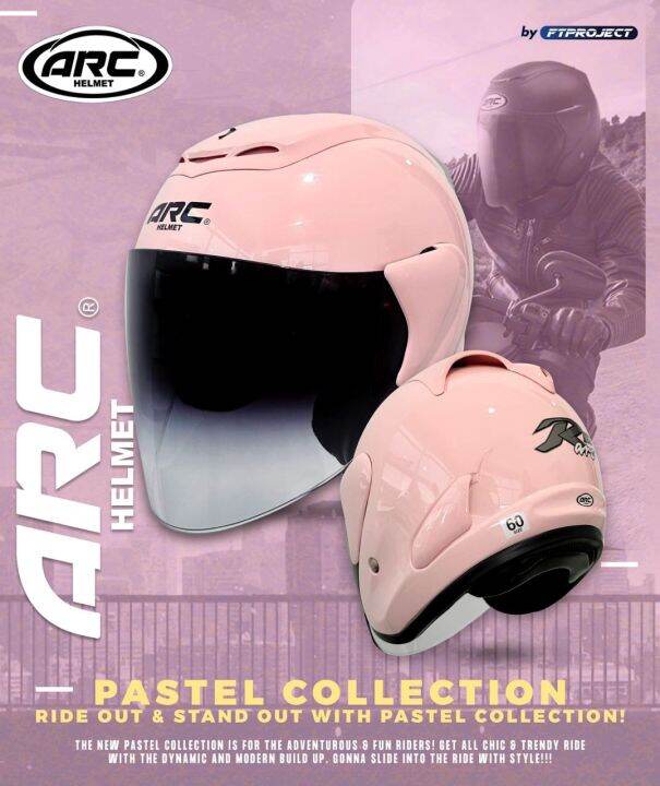 ARC RITZ PASTEL PINK 🩷 OPEN FACE HELMET | Lazada